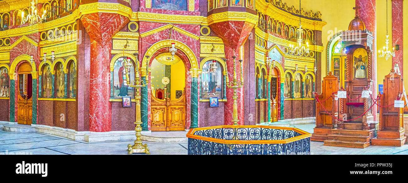 CAIRO, EGYPT - DECEMBER 23, 2017: The modern Saint George Church in ...