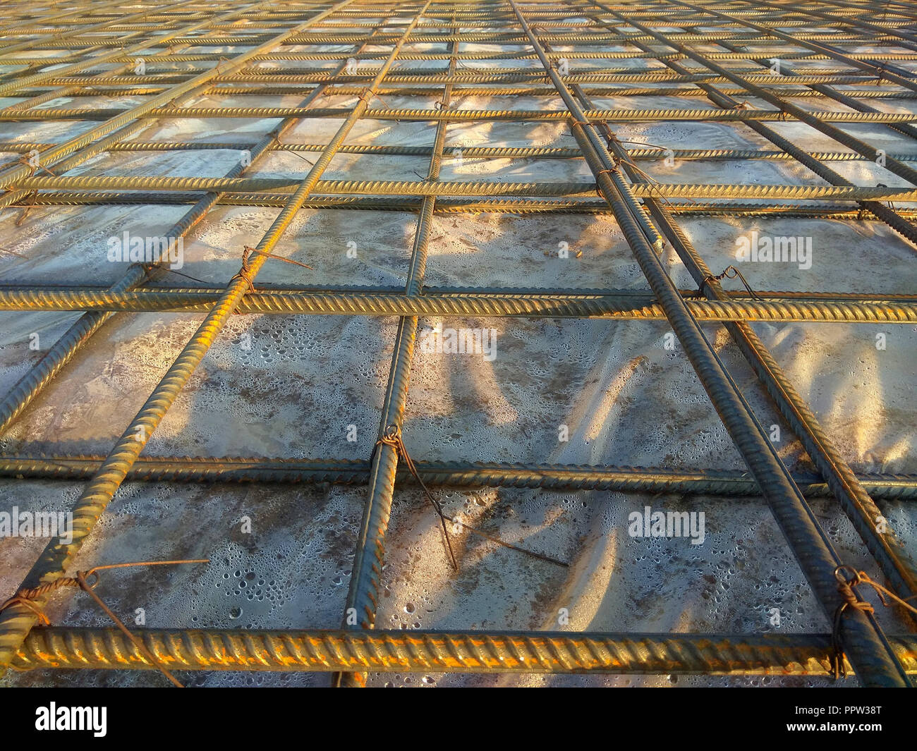 Abstract background of iron armature ready for concreting Metal ...
