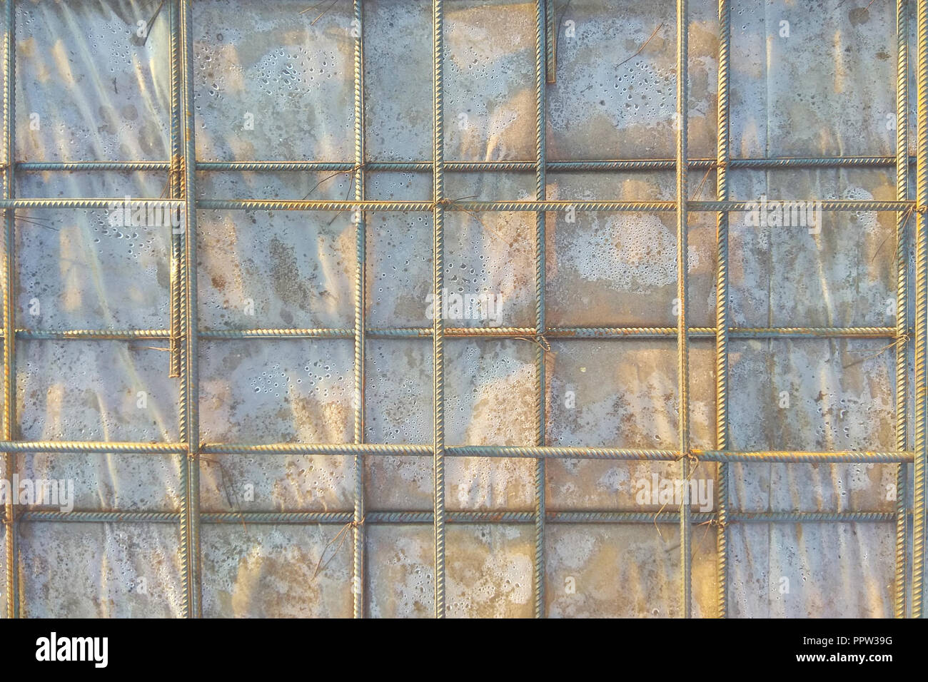 Abstract background of iron armature ready for concreting Metal ...