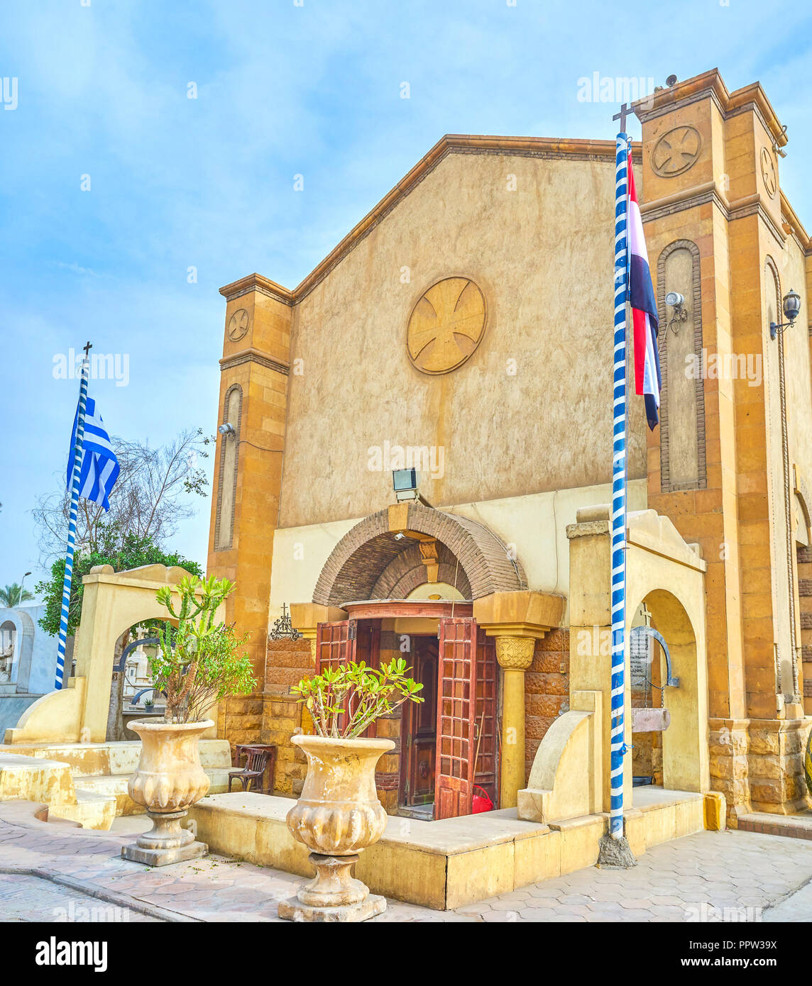 The modern style orthodox Assumption of Virgin Mary Church located in ...