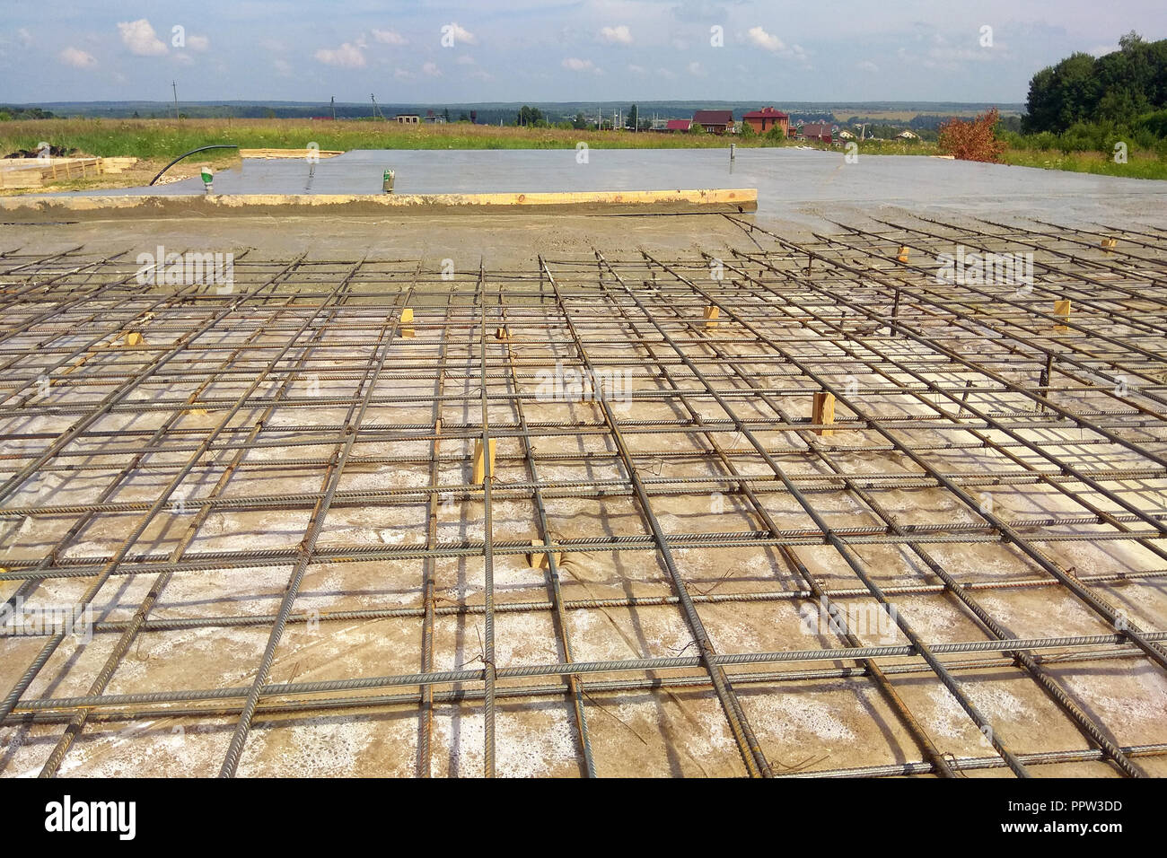 Abstract background of iron armature ready for concreting Metal ...