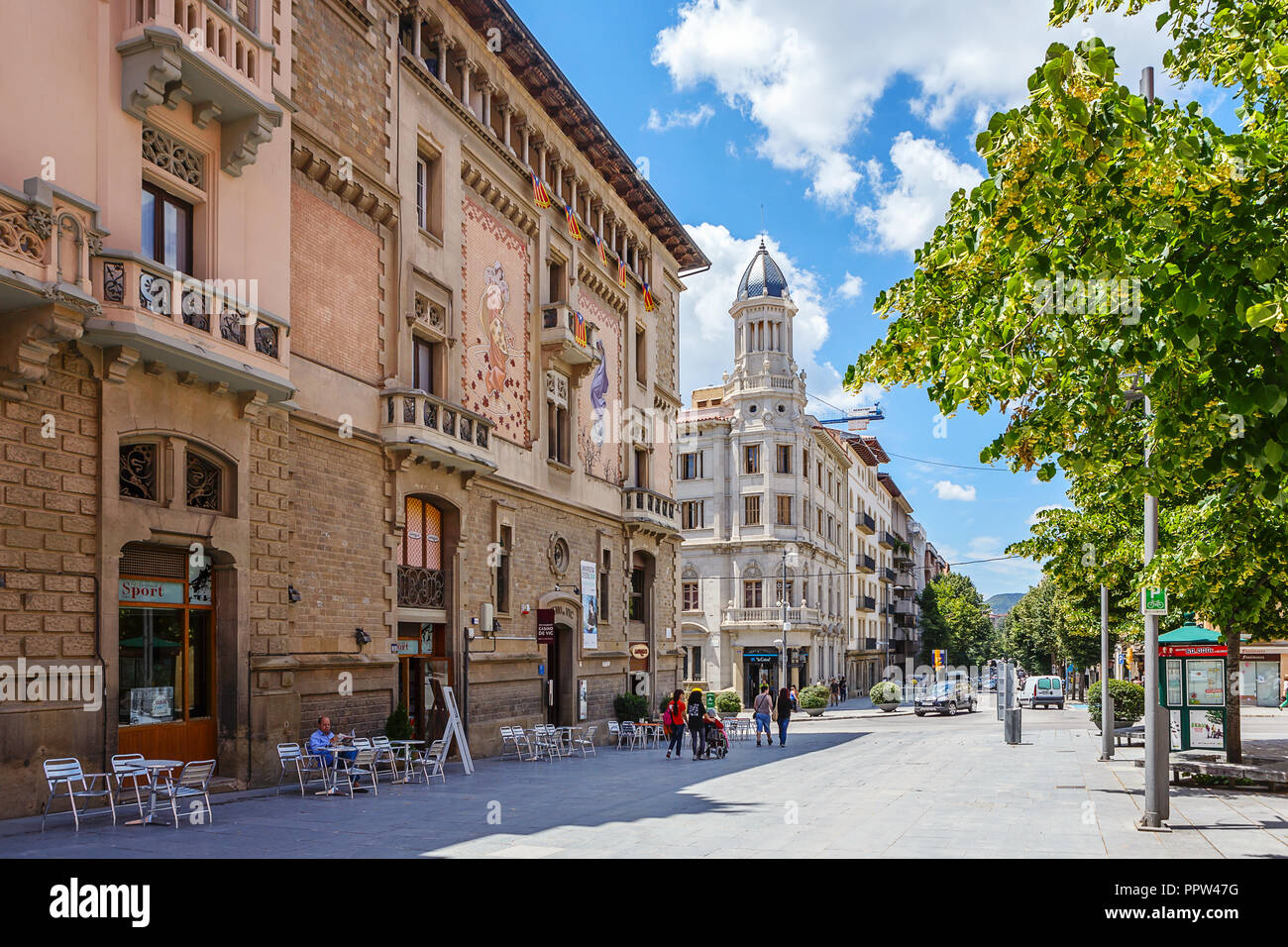 VIC, SPAIN - JUNE 19, 2014: Old street in the city of Vic Stock Photo ...