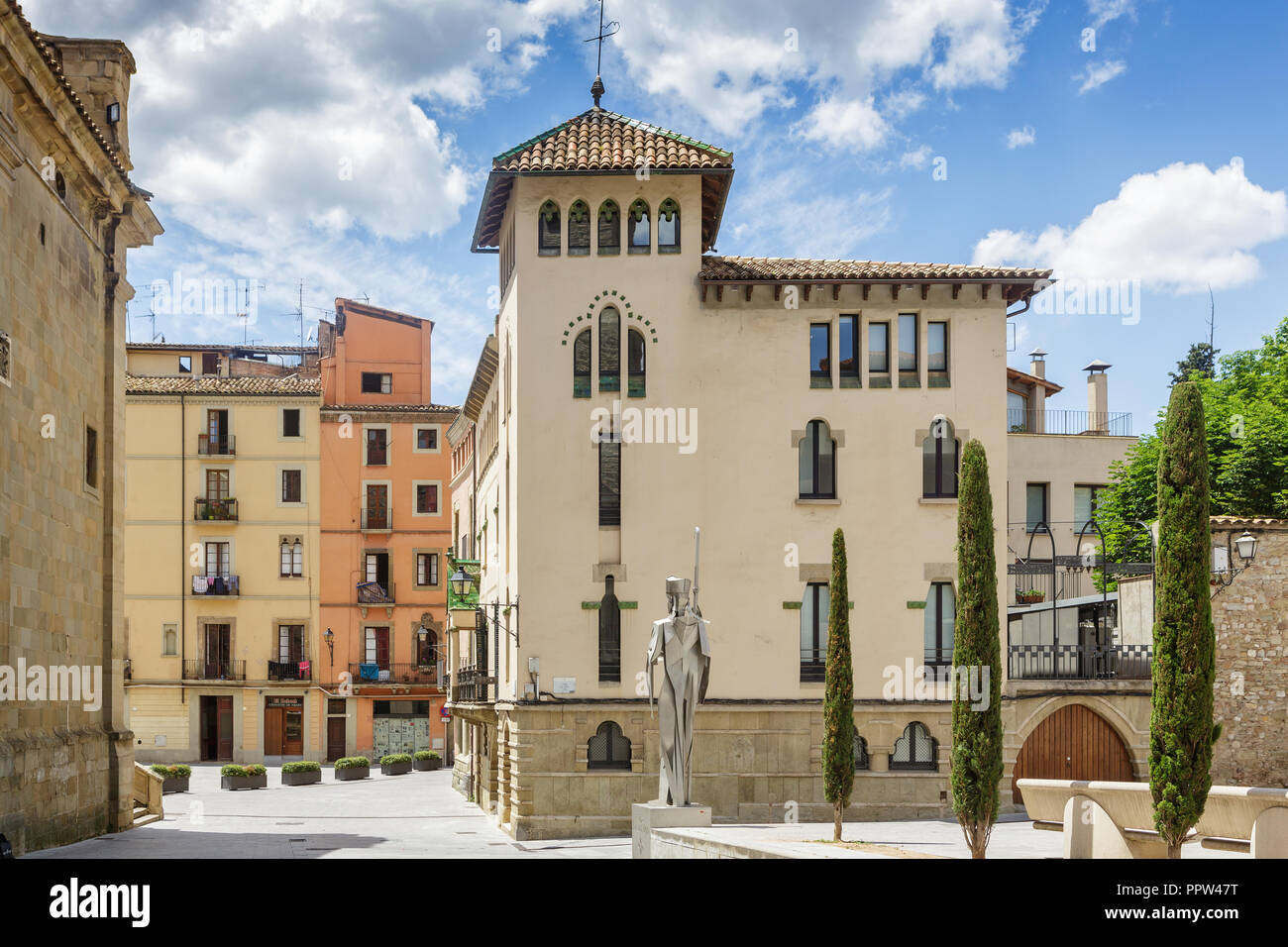 VIC, SPAIN - JUNE 19 2014: Historic buildings in the main square of the ...