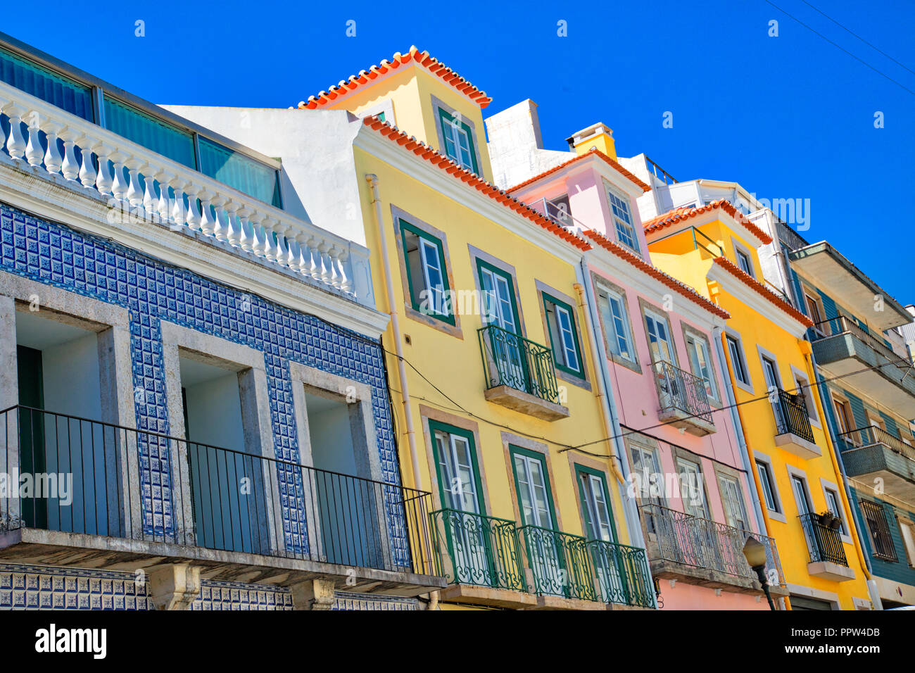 Colorful Lisbon streets in historic city center Stock Photo - Alamy