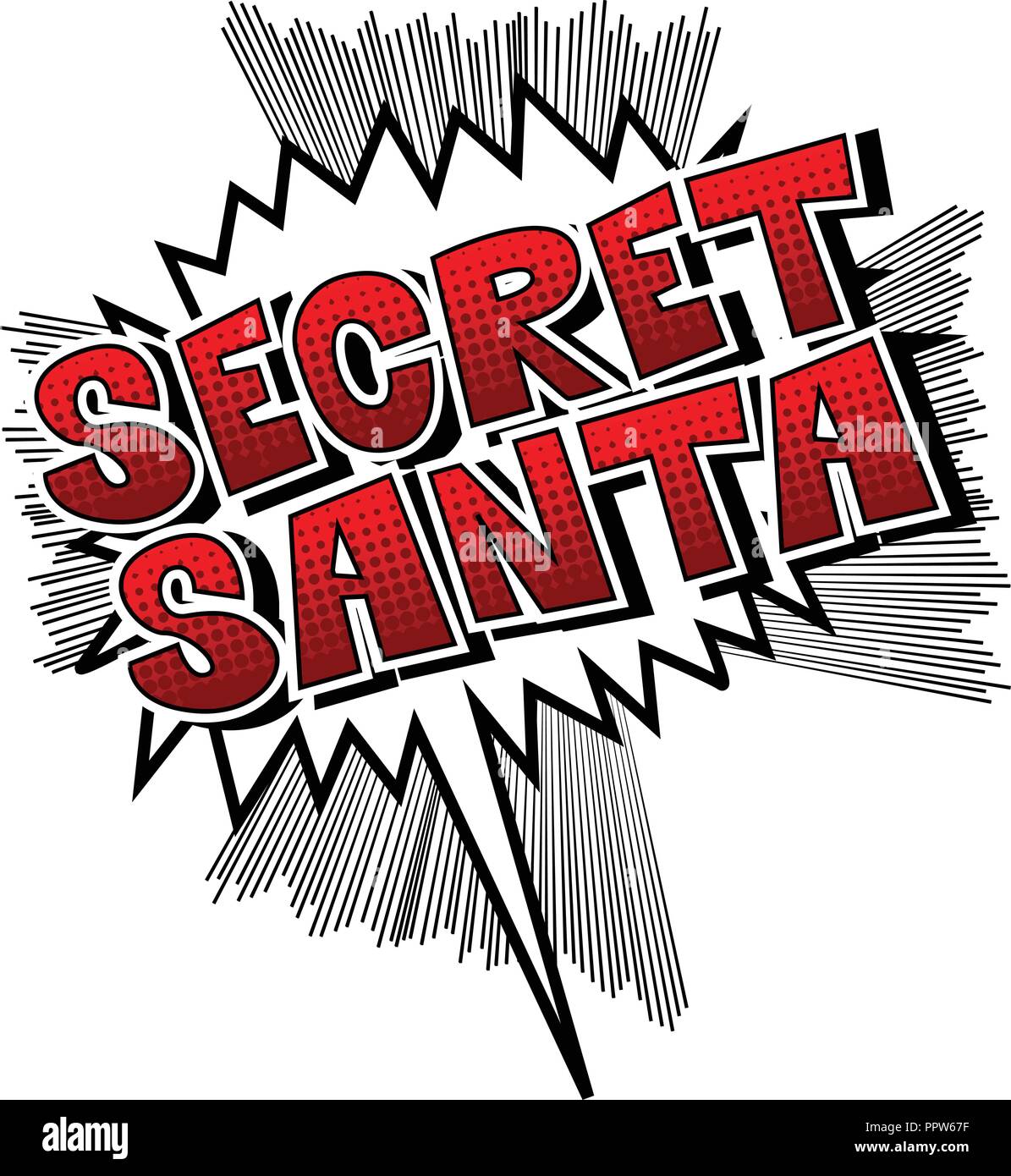 Secret Santa - Vector illustrated comic book style phrase Stock Vector ...