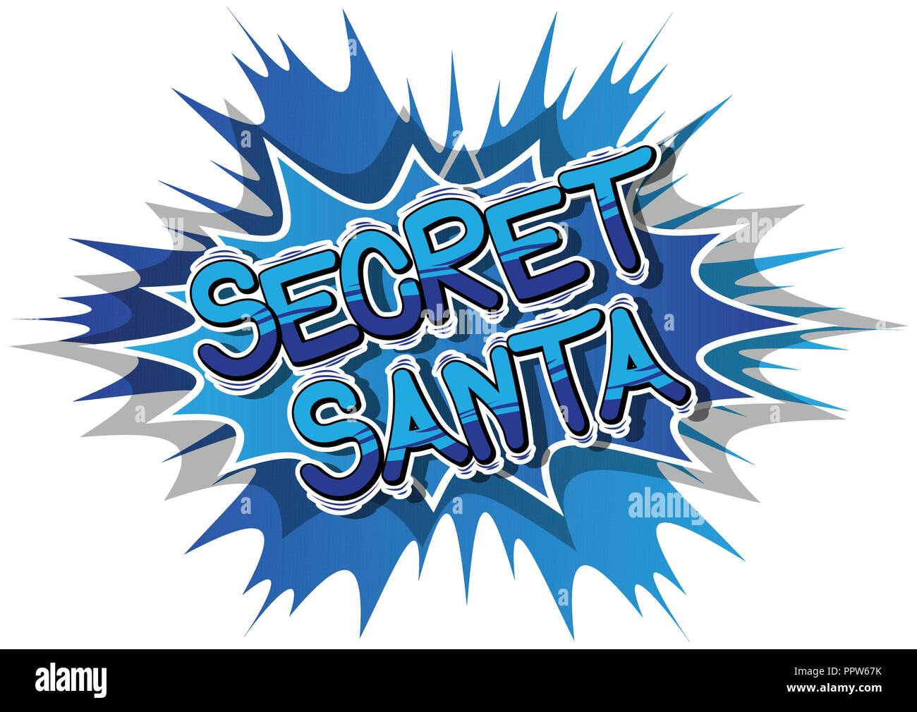 Secret Santa - Vector illustrated comic book style phrase Stock Vector ...