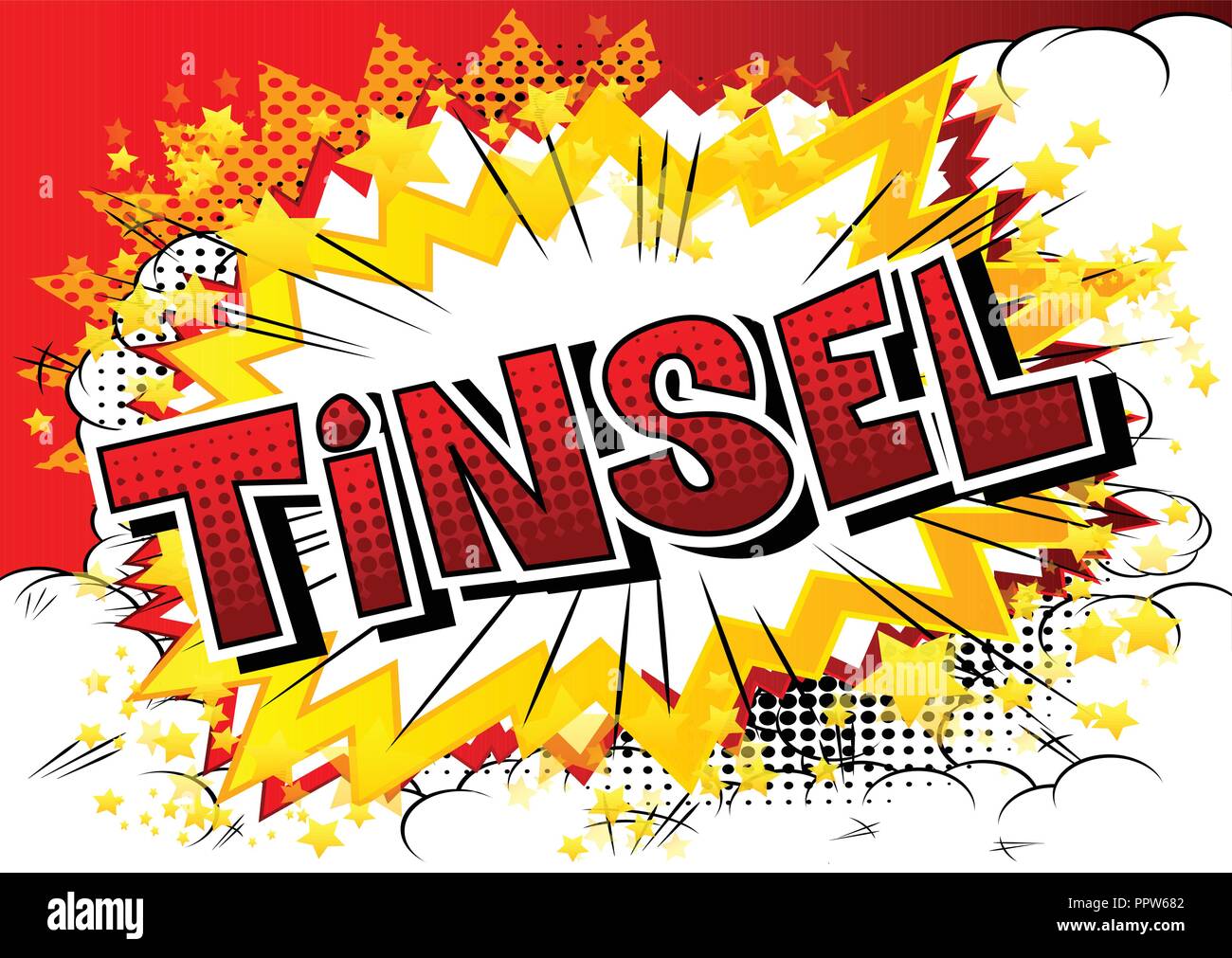 Tinsel - Vector illustrated comic book style phrase Stock Vector Image ...