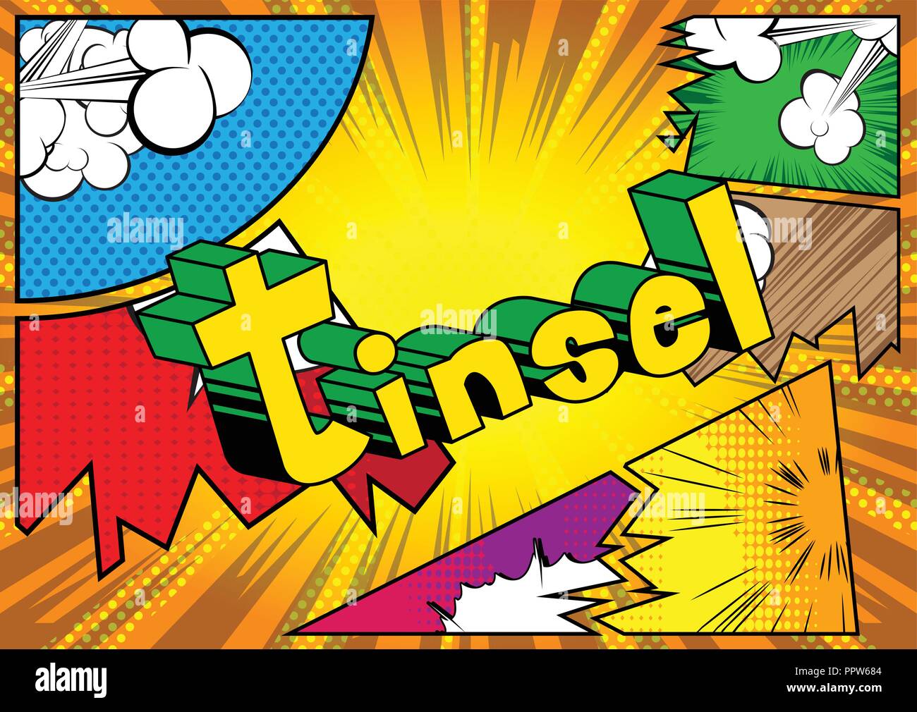 Tinsel - Vector illustrated comic book style phrase Stock Vector Image ...