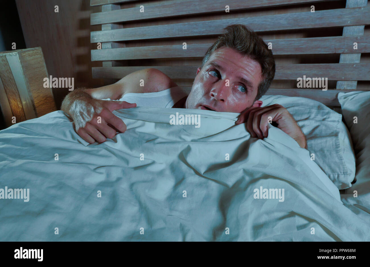 Man Worried Bed Nightmare High Resolution Stock Photography and Images ...