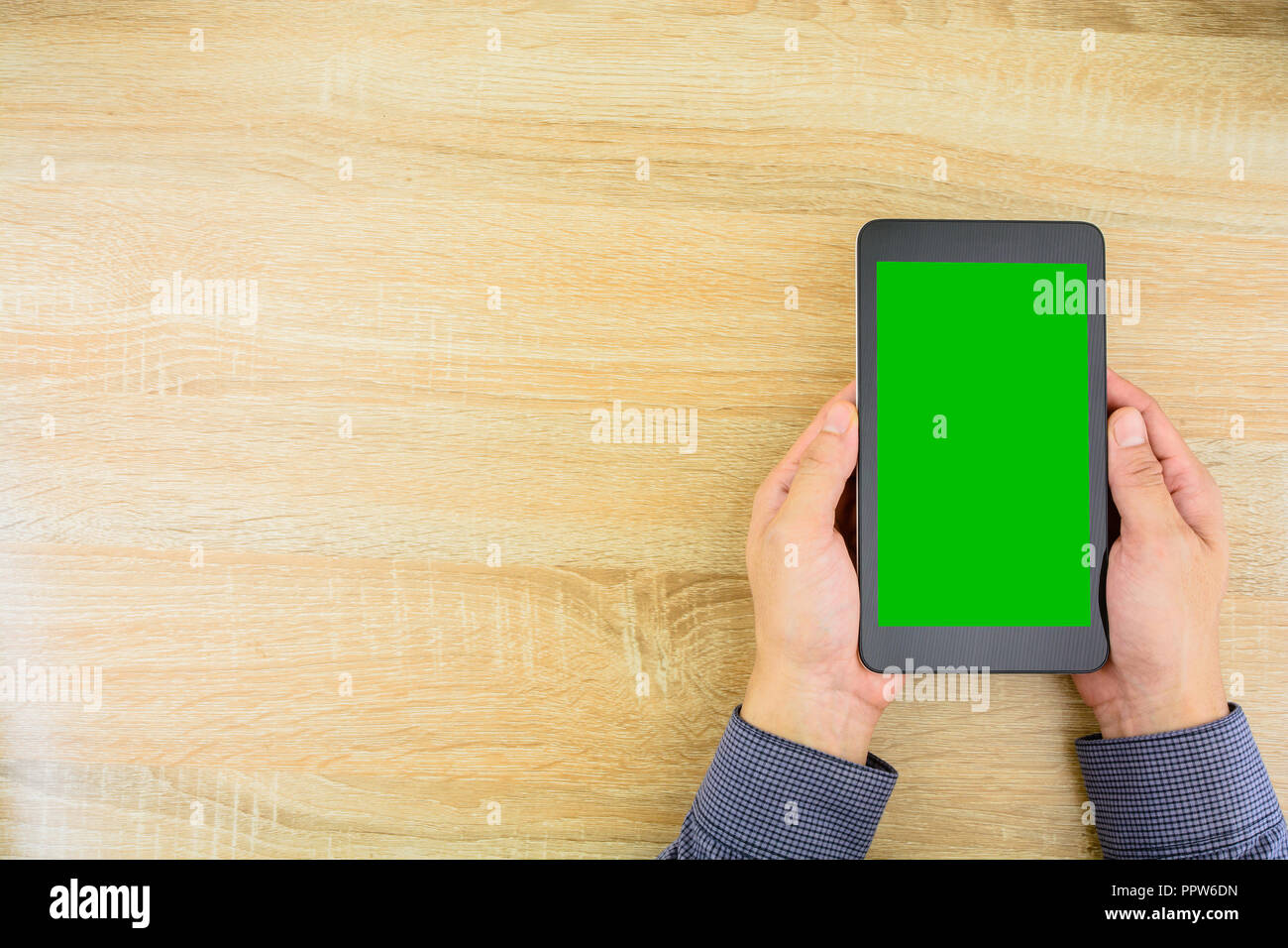 Male holding tablet green screen hi-res stock photography and images ...