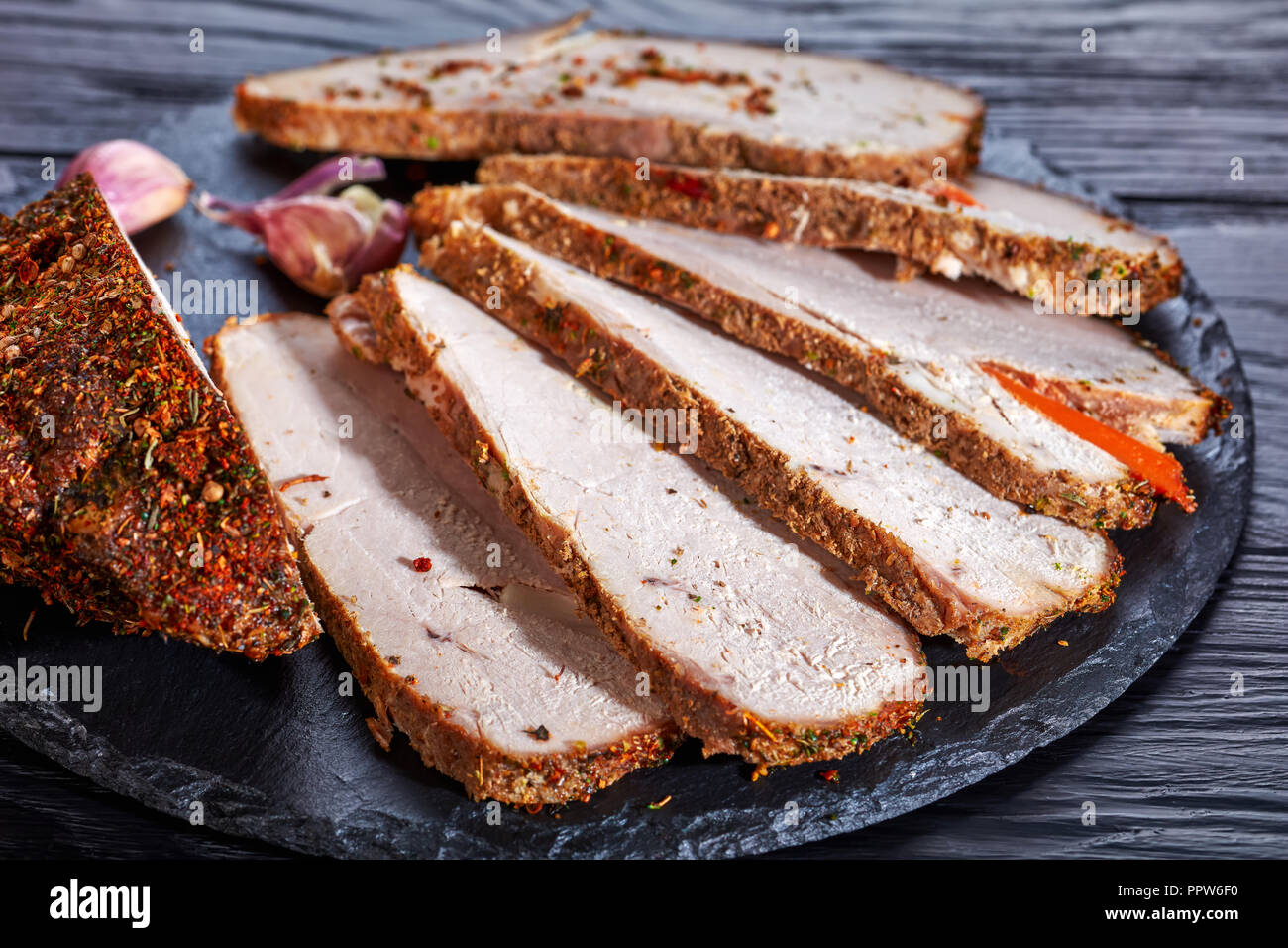 Oven roasted ham sliced up hi-res stock photography and images - Alamy
