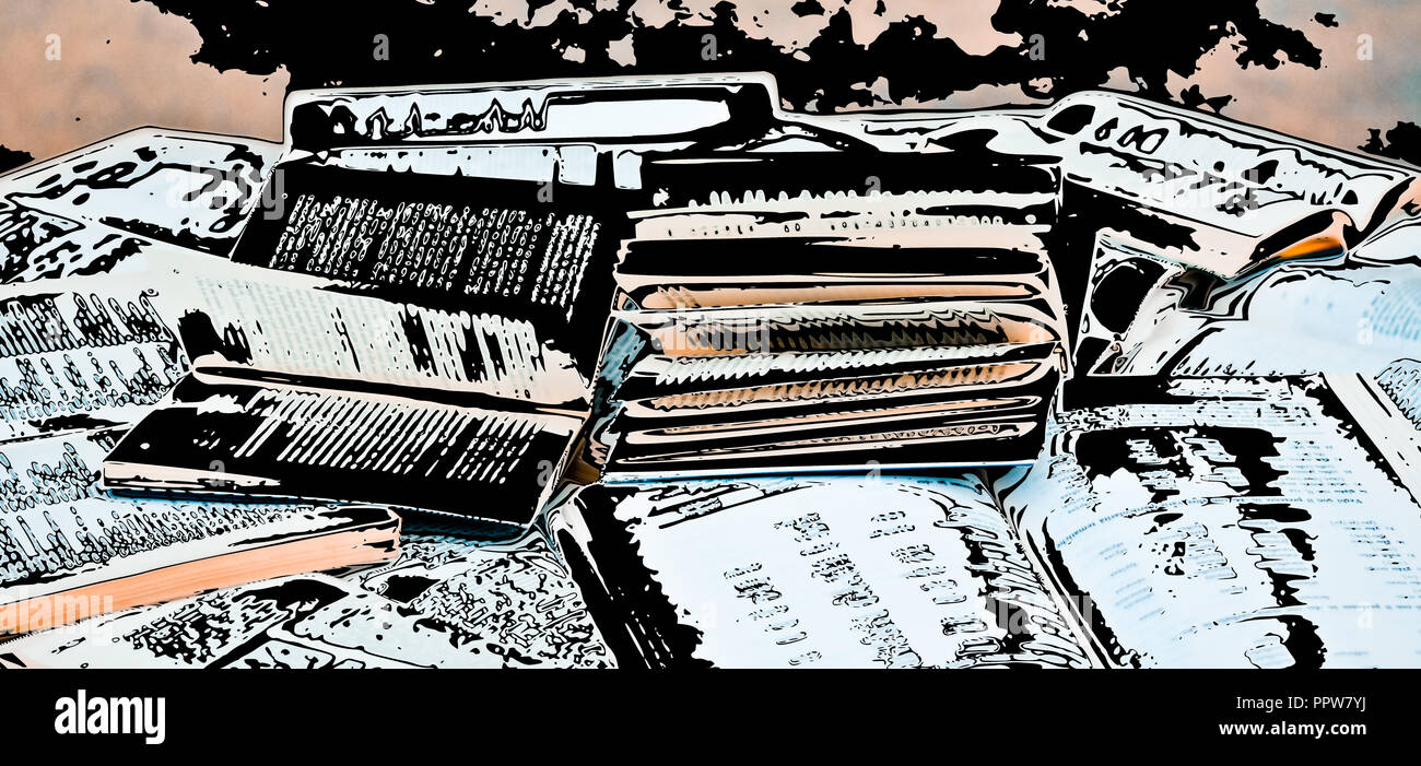 open books and comics Stock Photo - Alamy