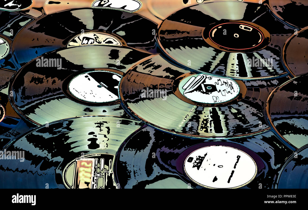 a bunch of vinyl records Stock Photo - Alamy