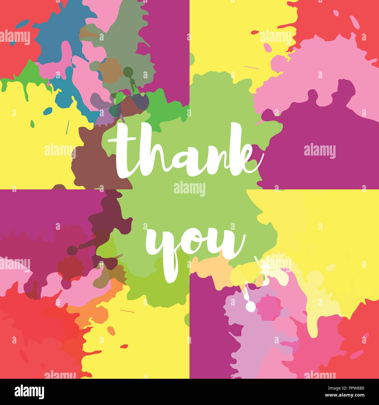 Vector illustration. thank you on abstract multicolored spots Stock ...