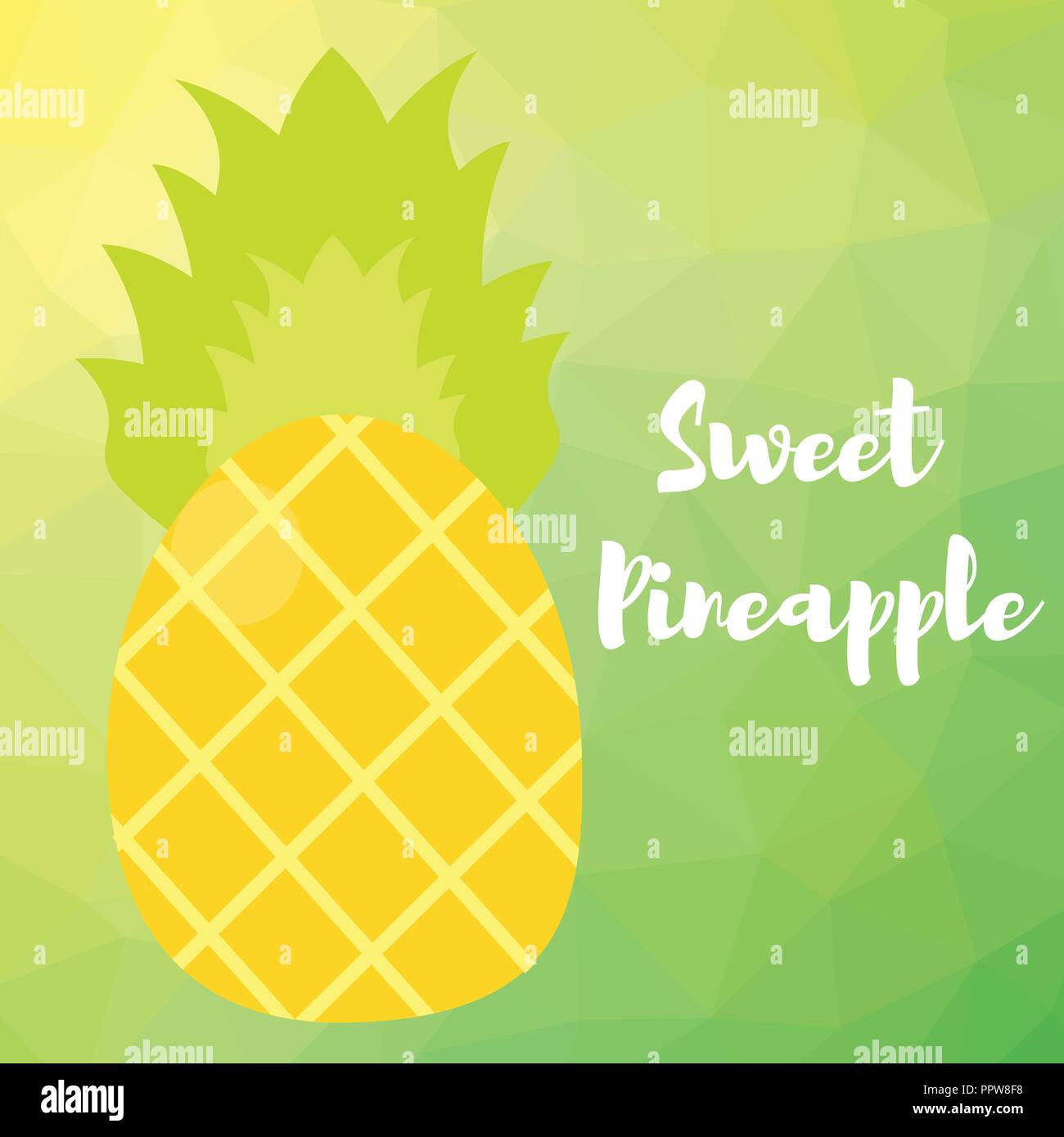 Vector illustration. Abstract background polygon art. A pineapple Stock ...