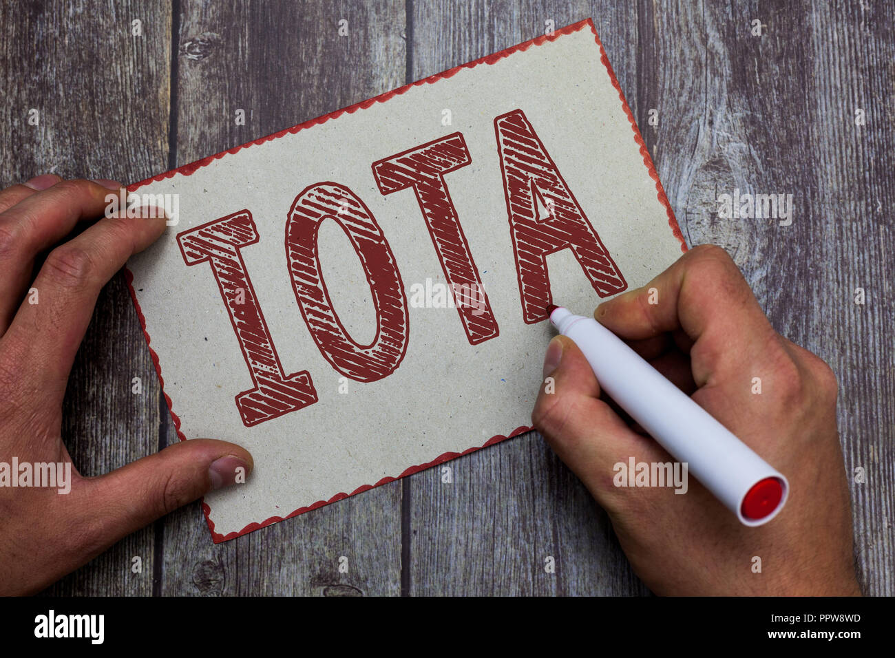 Word writing text Iota. Business concept for Crypto currency platform ...