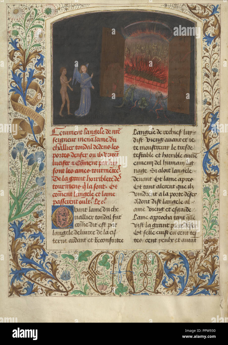 The Gates of Hell and Lucifer; Simon Marmion, Flemish, active 1450 ...