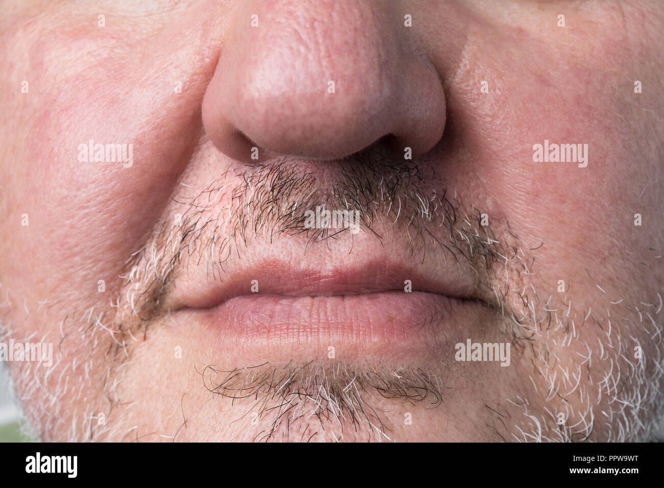 Man with natural grown moustache and facial hair for november cancer ...