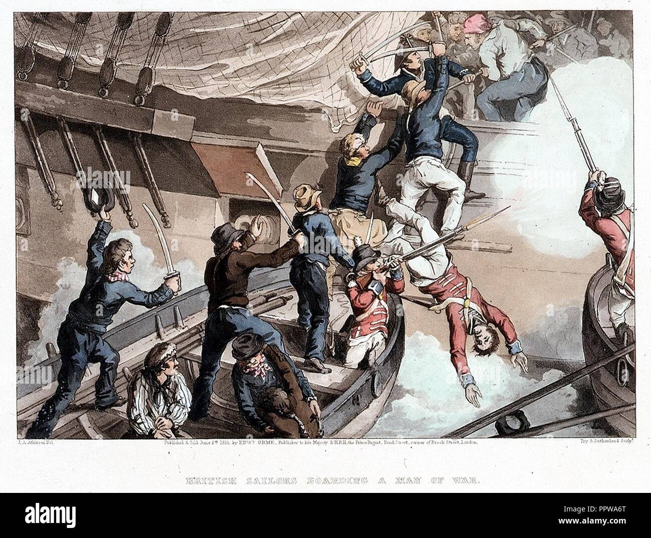 British Sailors Boarding a Man of War Stock Photo - Alamy