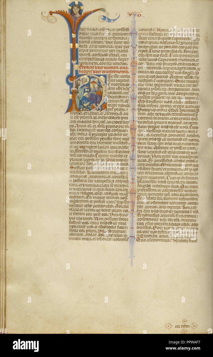 Initial H: Moses Striking Water from the Rock and an Israelite Drawing ...