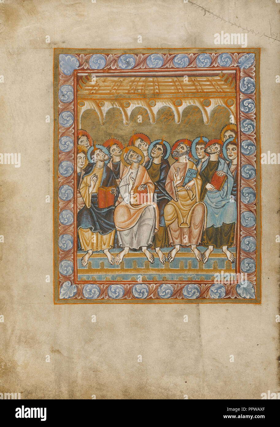 Pentecost; Mainz, Germany; about 1025 - 1050; Tempera colors and gold ...