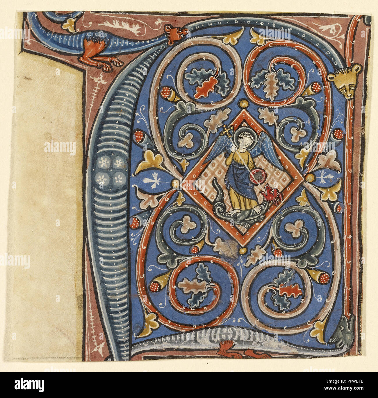 Initial F: Saint Michael and the Dragon; Cambron, Belgium; about 1260 ...