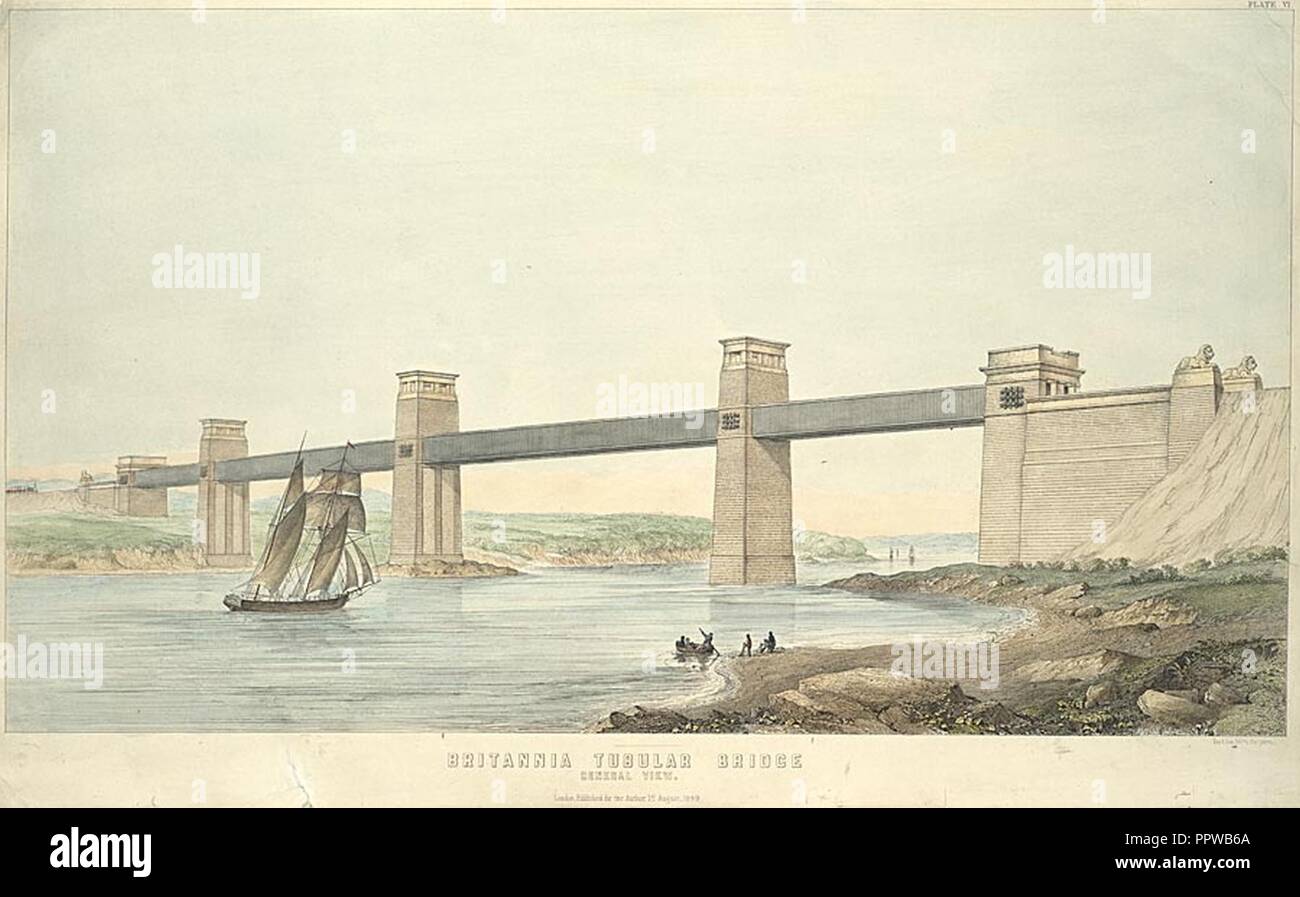 Britannia Tubular Bridge.General view Stock Photo - Alamy