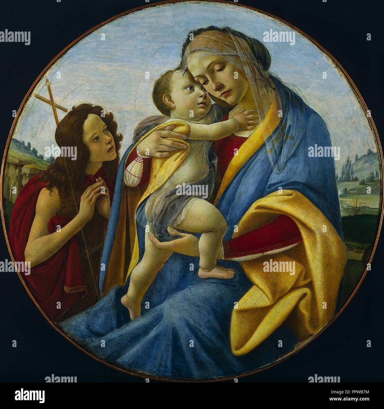 Virgin and Child with the Young John the Baptist - Botticelli Stock ...