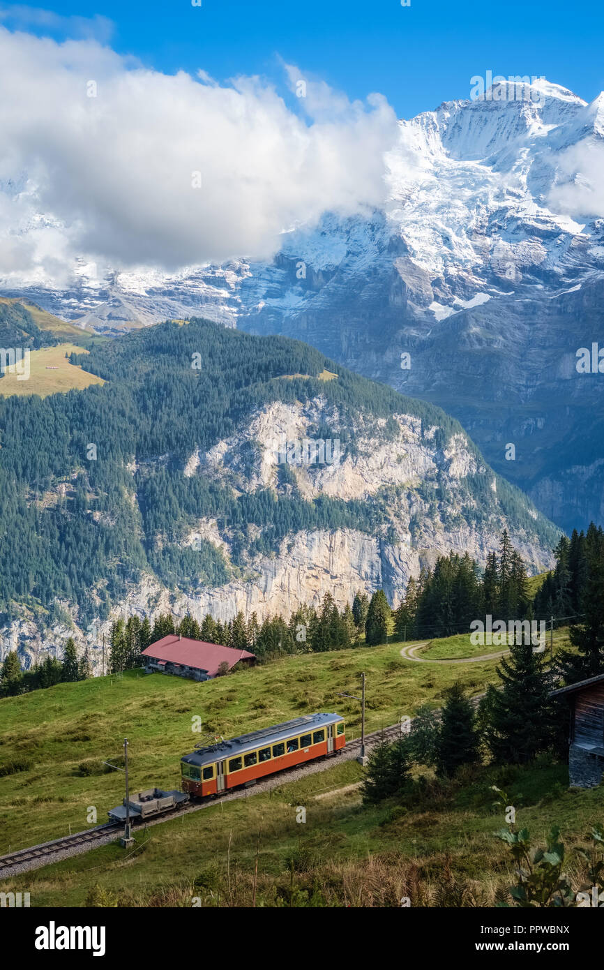 Lauterbrunnen mürren mountain railway hi-res stock photography and ...