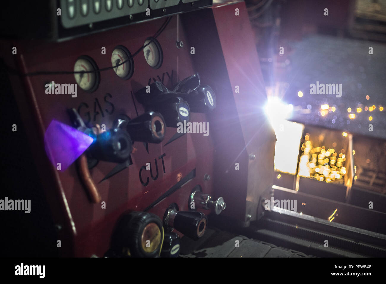 Welding control panel at an industrial factory. Close up Stock Photo ...