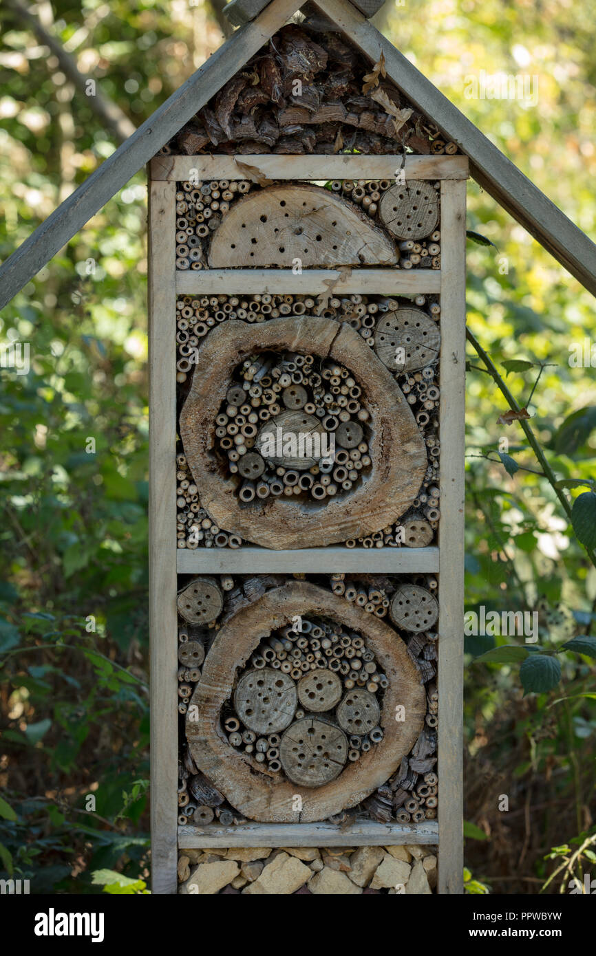 Strong wooden boxes with roofs and filled with bamboo sticks, wood ...