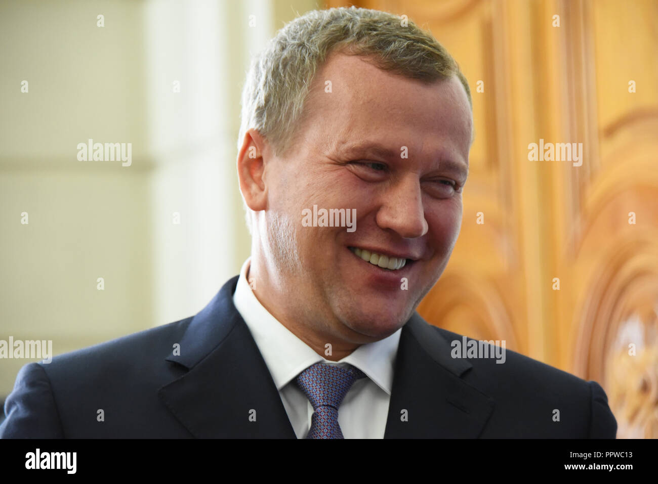Acting governor of Astrakhan region Sergey Morozov during his ...