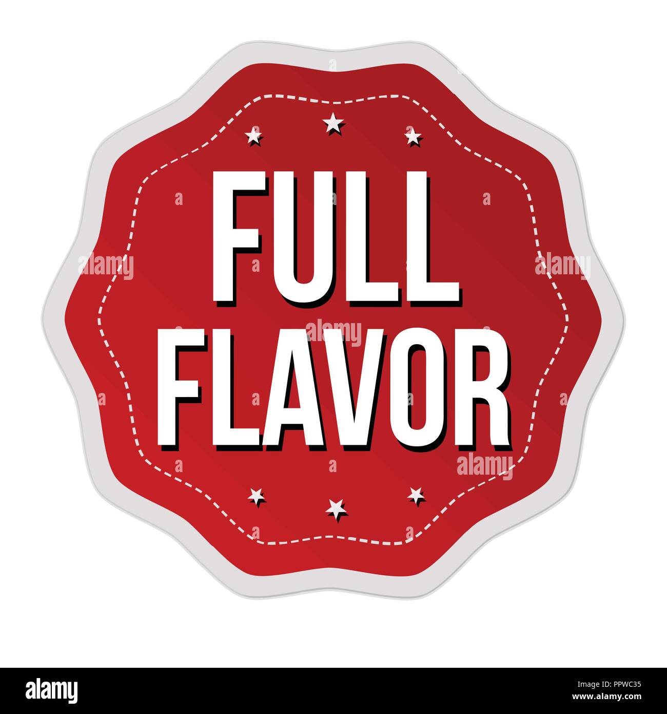 Full flavor label or sticker on white background, vector illustration ...