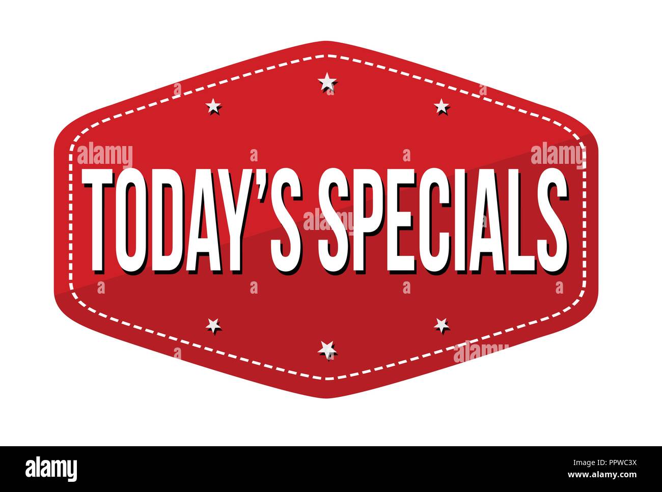 Today's specials label or sticker on white background, vector ...