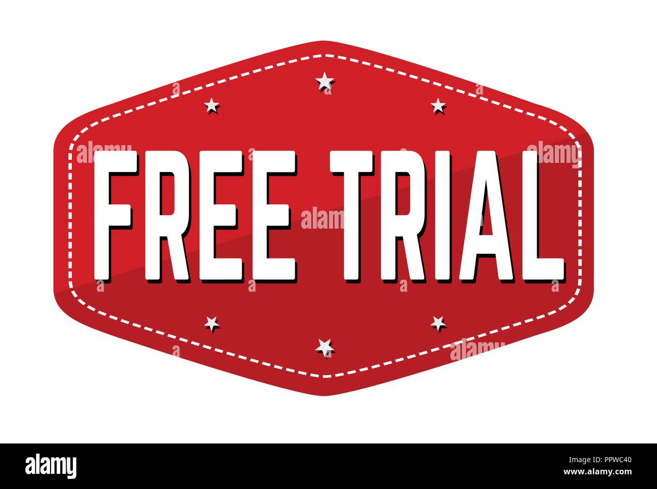 Free trial label or sticker on white background, vector illustration ...