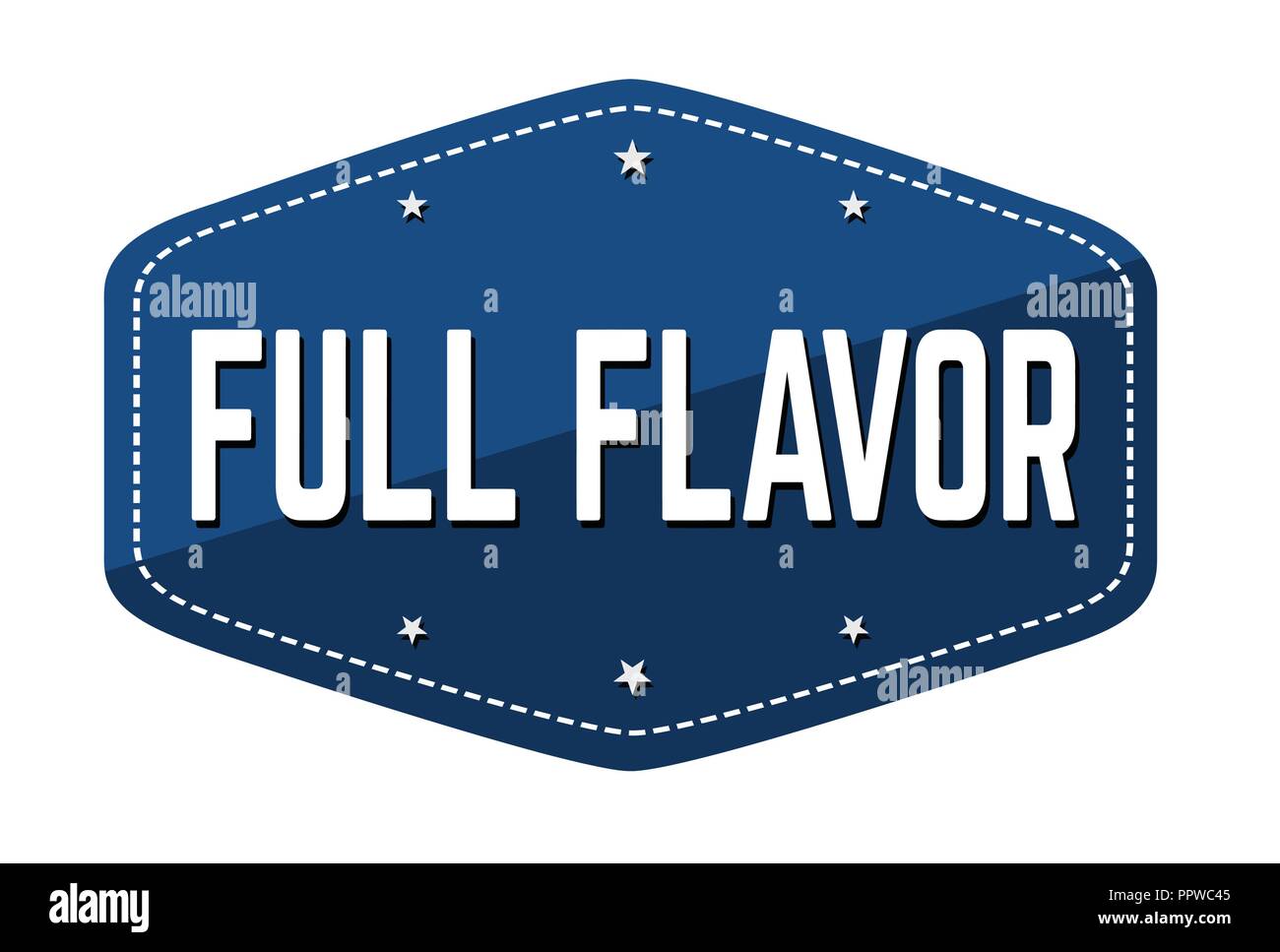 Full flavor label or sticker on white background, vector illustration ...