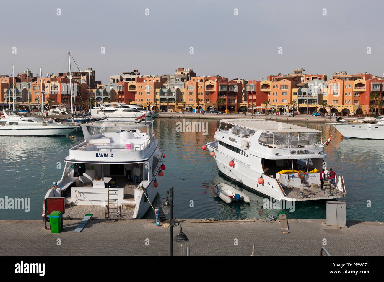 Scuba Diving Boats at Marina of Hurghada, Red Sea, Egypt Stock Photo ...