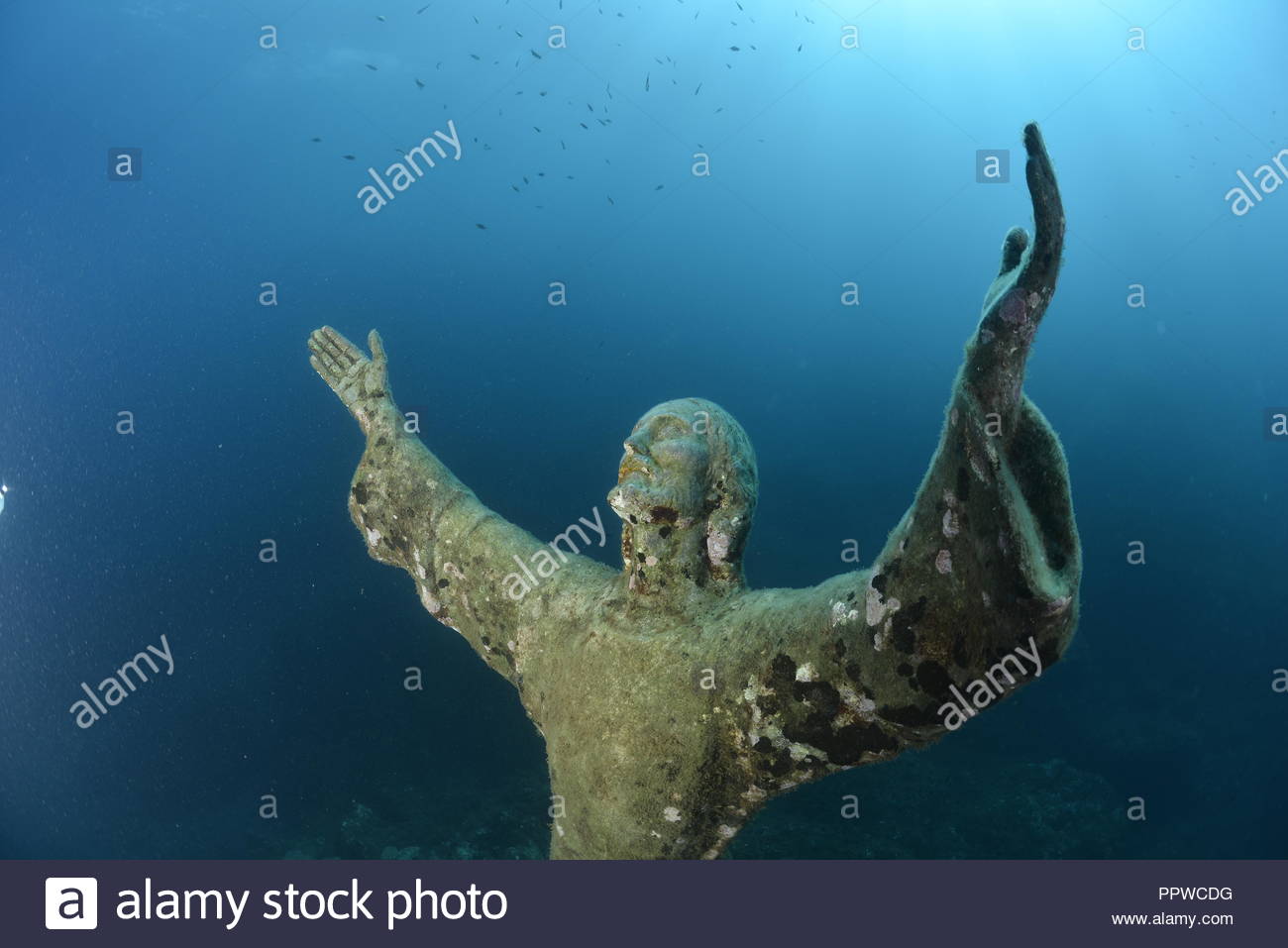 Scuba Diver Statue Christ Abyss Stock Photos & Scuba Diver Statue ...