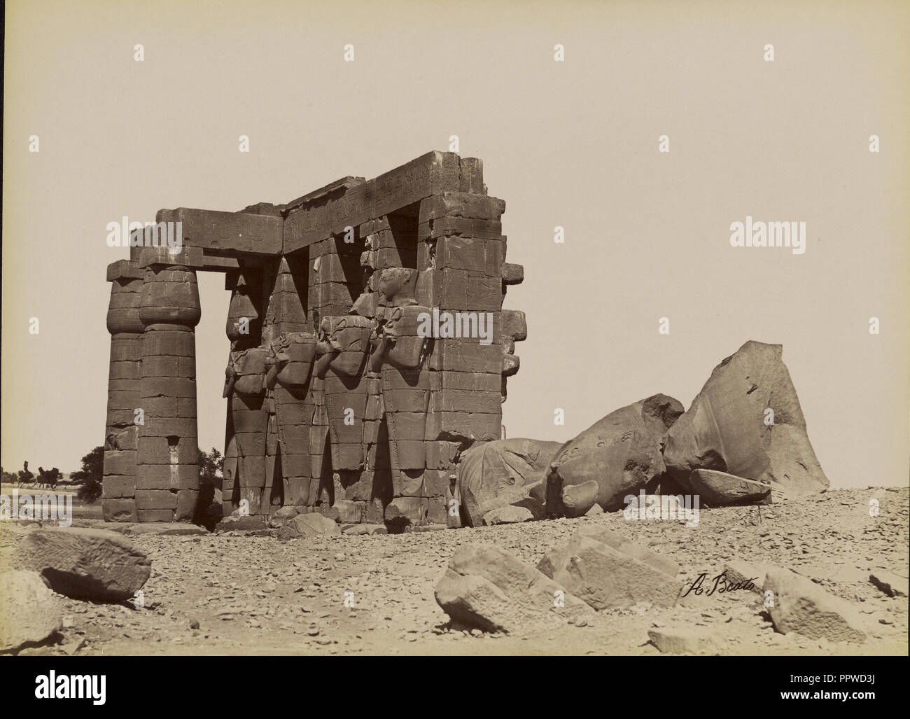 Ramesseum with the Statue of Ramses II , Ramesseum Avec la Statue ...