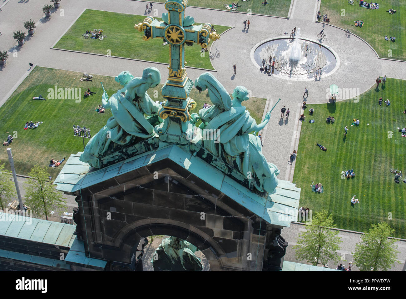 View on park from Berlin Dom Stock Photo - Alamy