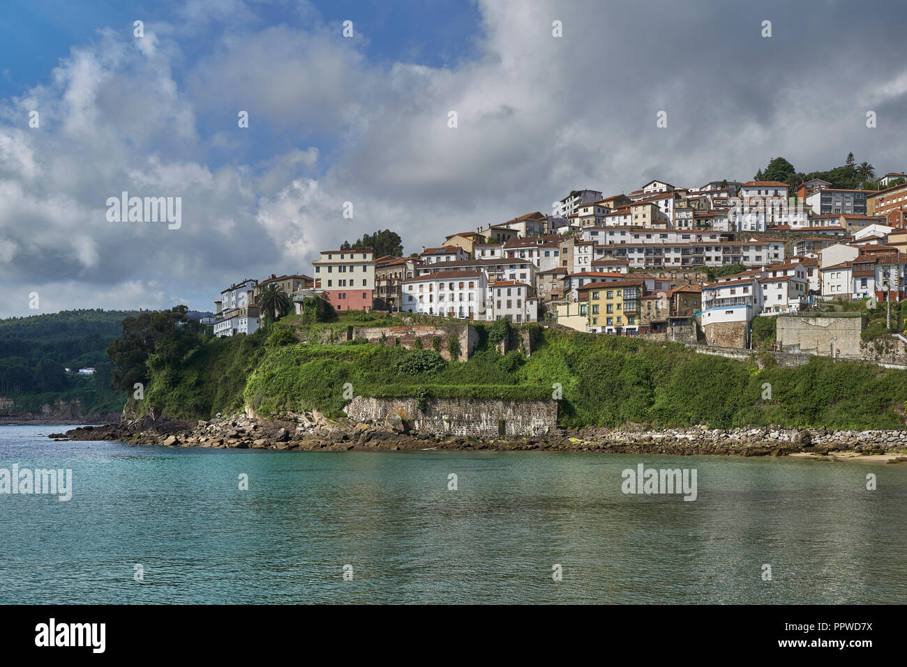 View of the village of Lastres declared the most beautiful in Spain ...