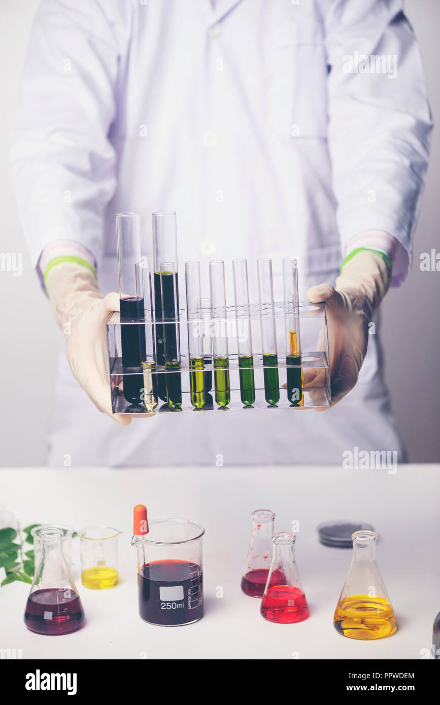 Analysis Laboratory - Scientist With Pipette And Beaker - Equipment ...