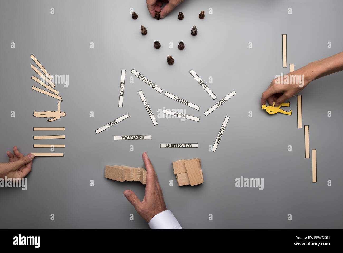 Top view of business team brainstorming for a new project creating best ...