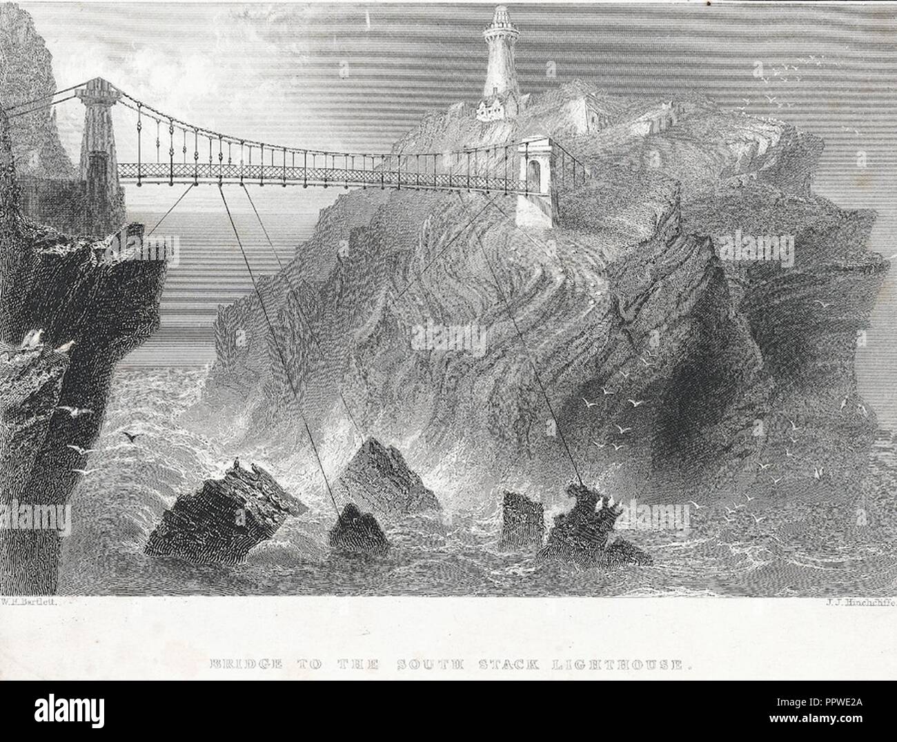 Bridge to the South Stack Lighthouse - near Holyhead Stock Photo - Alamy