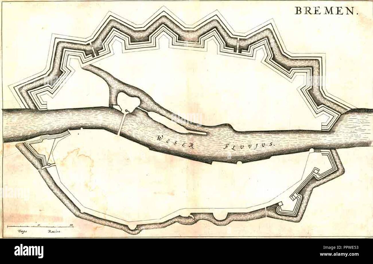Bremen Old Map 4 Stock Photo - Alamy