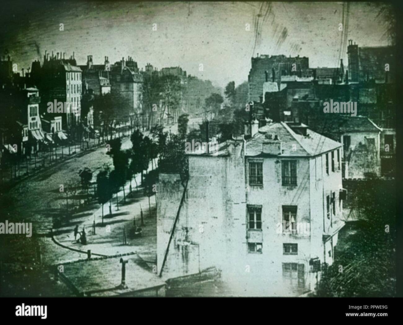 Boulevard in Paris, 1839 Stock Photo - Alamy