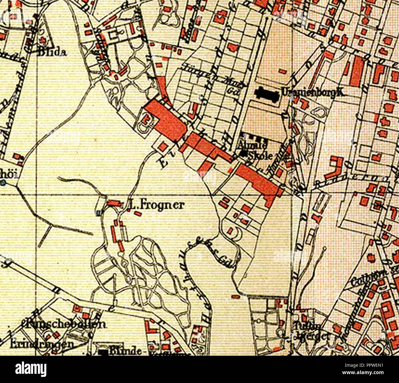 Briskeby Oslo kart 1887 Stock Photo - Alamy