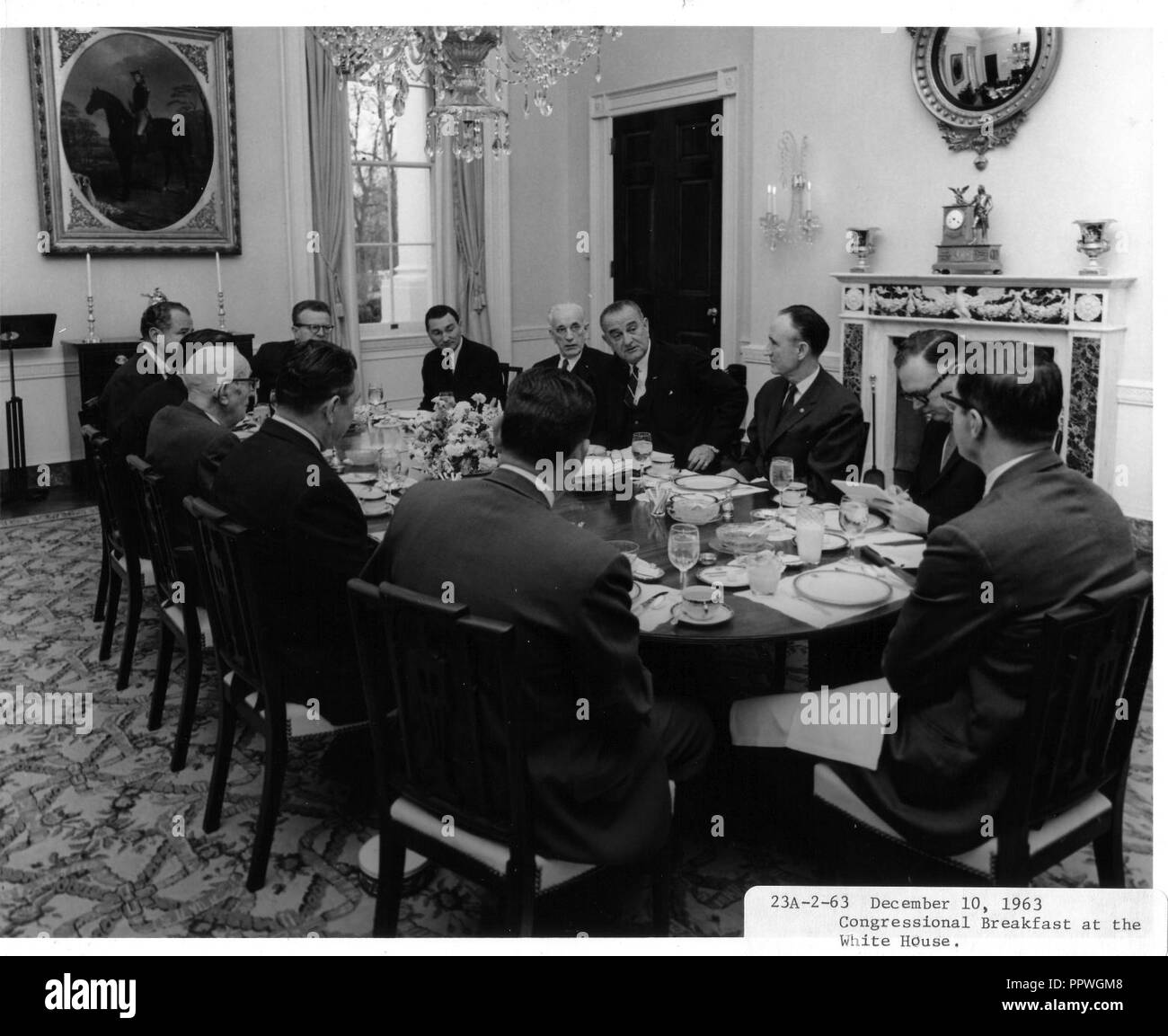 Breakfast at the White House in 1963 Stock Photo - Alamy