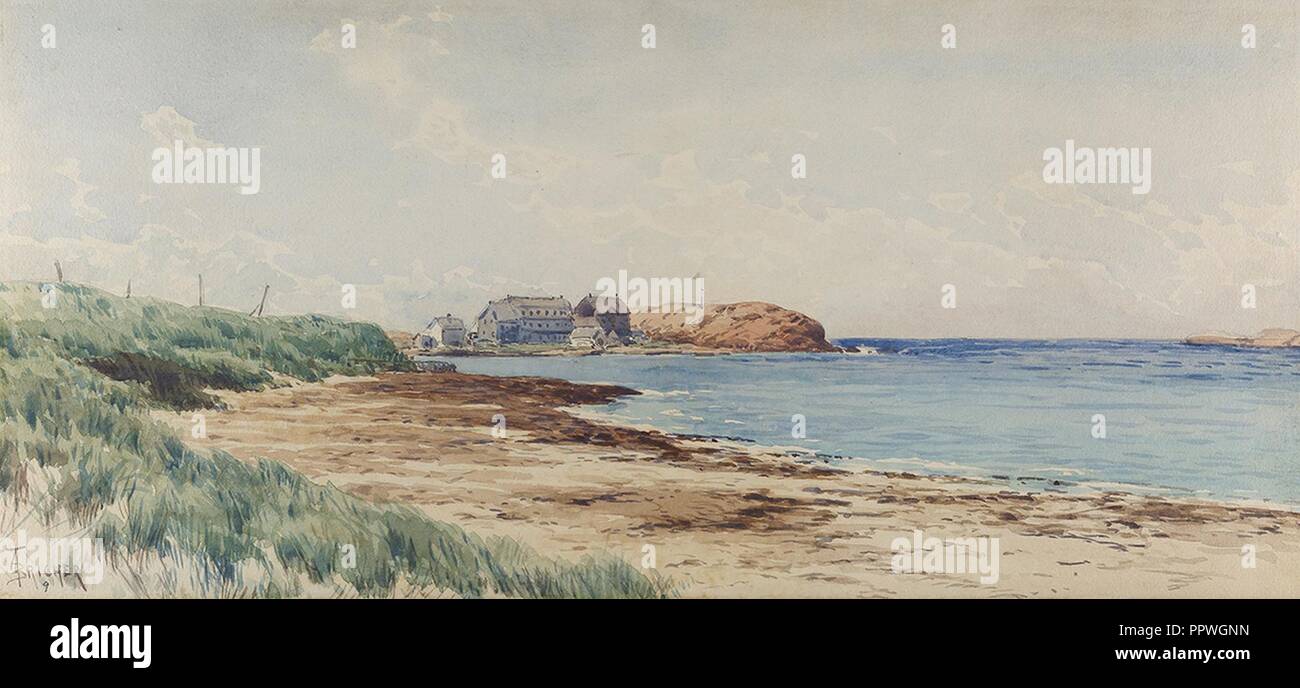 Coastal Scene by Alfred Thompson Bricher, c 1880, watercolor Stock ...