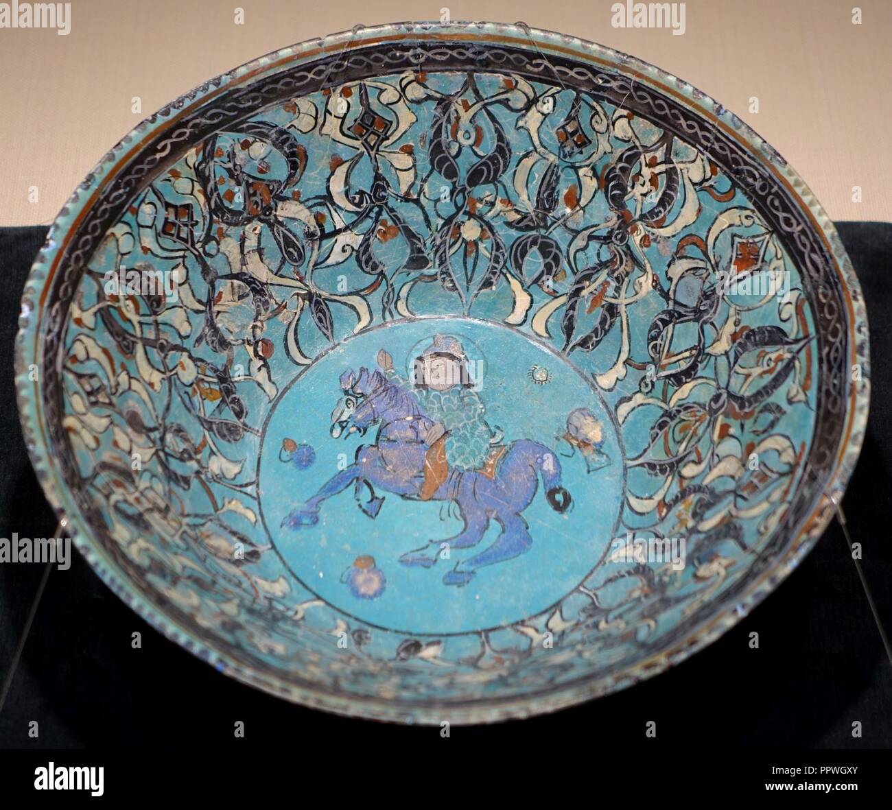 Bowl with design of equestrian figure, Iran, Minai type, 12th-13th ...